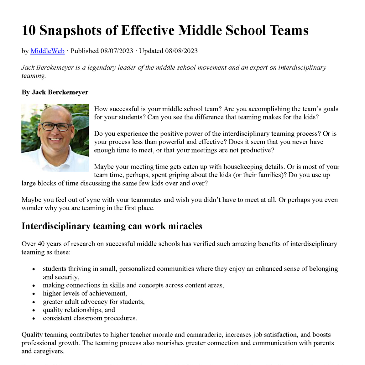 Handouts and Articles – Jack Berckemeyer Consulting Group